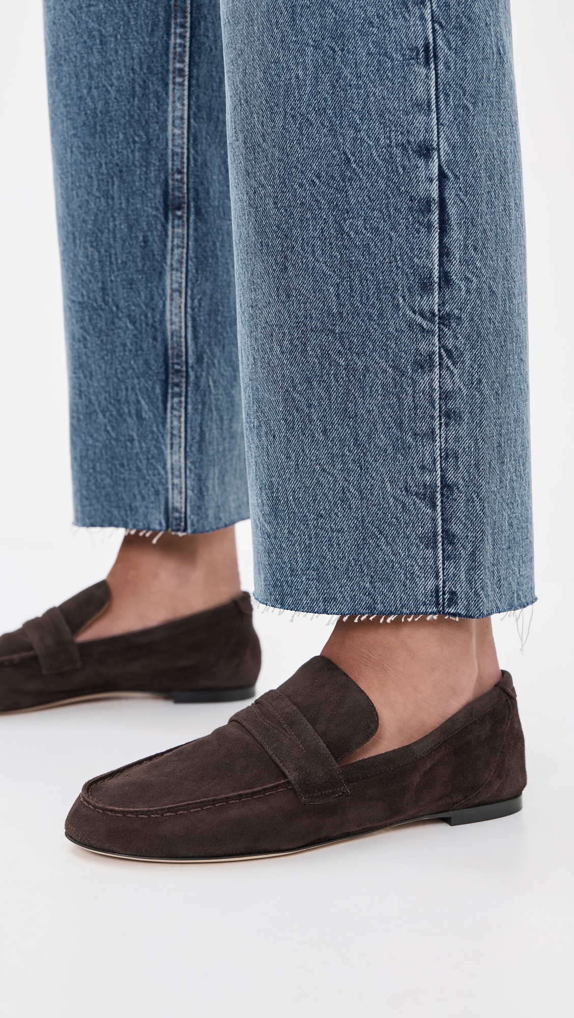 JAMIE HALLER suede penny loafers